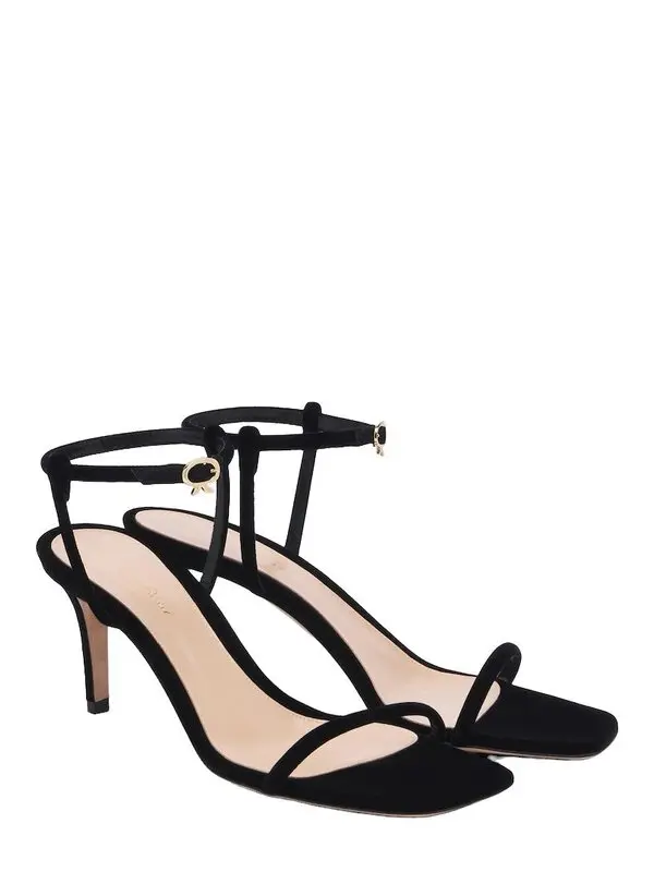 GIANVITO ROSSI Velvet Sandals - Black