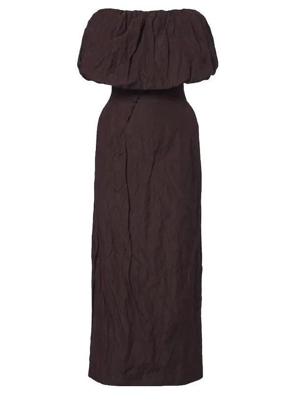 Magda Butrym Cotton And Silk Corset Dress - Brown