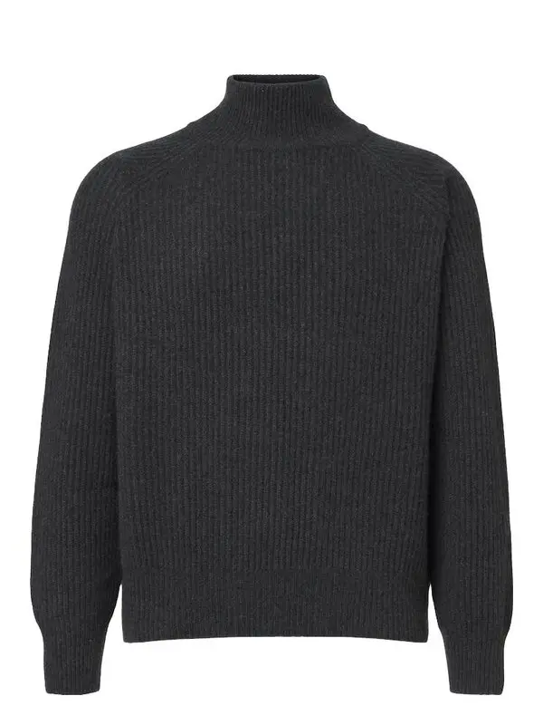 Le Kasha Ribbed-knit Cashmere Mockneck Sweater - Grey