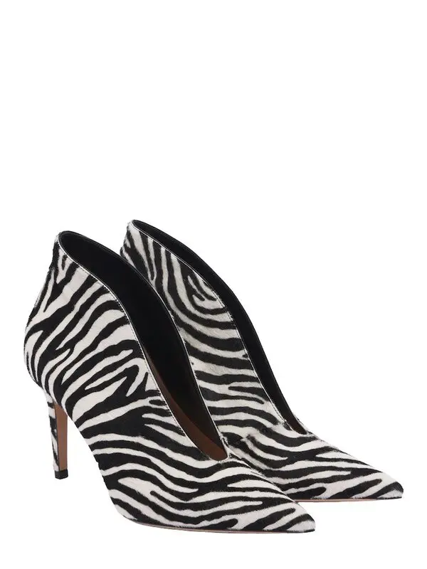 GIANVITO ROSSI Vania Zebra-print Calf Hair Pumps - Multicoloured