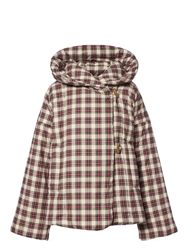 Dries Van Noten Gingham Check Cotton Hooded Puffer Jacket - Multicoloured