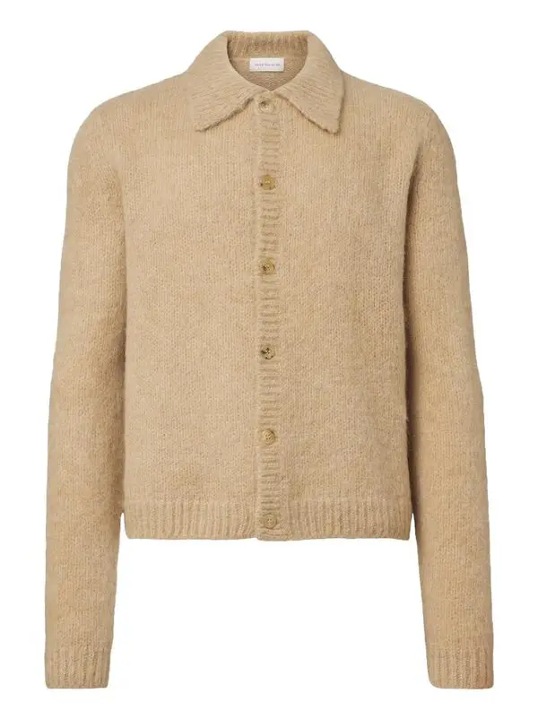 Dries Van Noten Alpaca And Wool-blend Cardigan - Beige