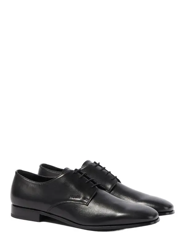 Prada Leather Derby Shoes - Black