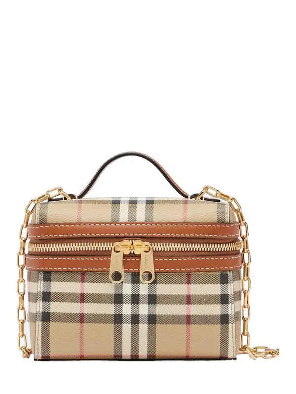 Burberry Check Mini Vanity Bag - Beige