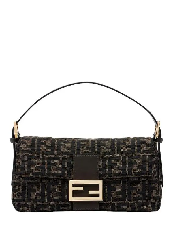 Fendi Baguette Monogram Canvas Shoulder Bag - Brown
