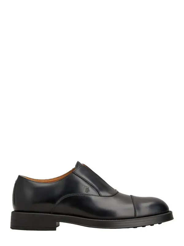 TOD'S Smooth Calfskin Leather Slip-on Lace-ups - Black
