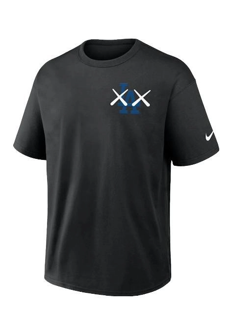 KAWS Nike Mlb Fanatics Fest Elevated Max 90 Los Angeles Dodgers Tee Shirt - Black