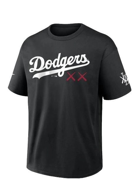 KAWS Short Sleeve Nn Max 90 Los Angeles Dodgers Tee Shirt - Black