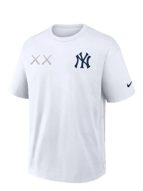 KAWS Short Sleeve Nn Max 90 New York Yankees Tee Shirt - White