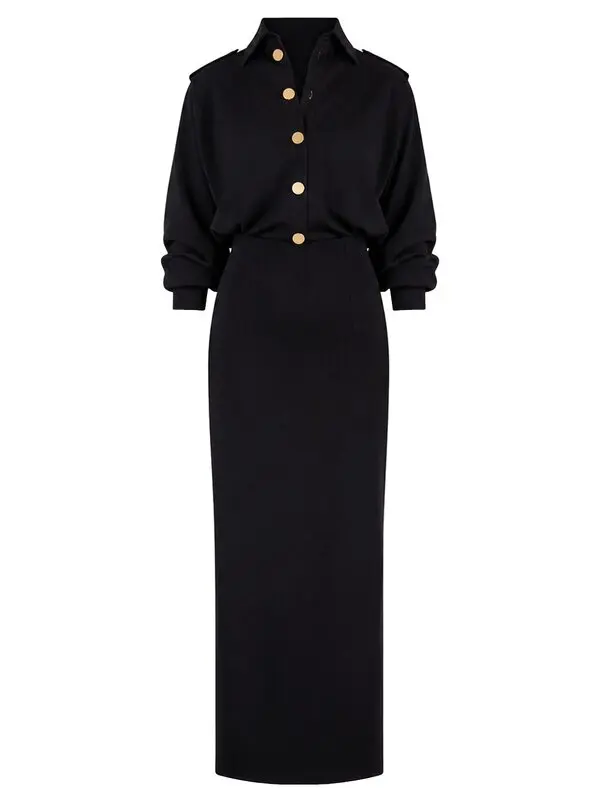 RAYAN The Polo Maxi Dress - Black