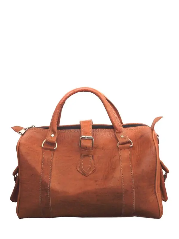 BERBER LEATHER Bowling Bag - Brown