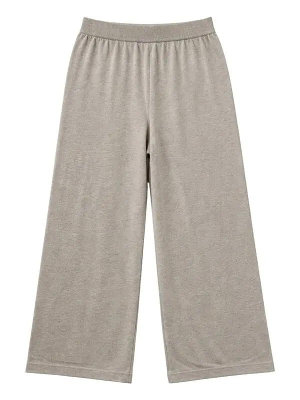 BEL CASHMERE Positano Silk And Cashmere Wide Leg Pants - Brown