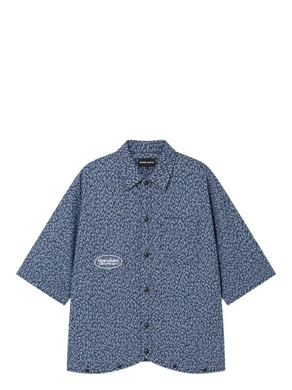 MYSIMPLICATED Leopard Print Short Sleeve Shirt - Blue