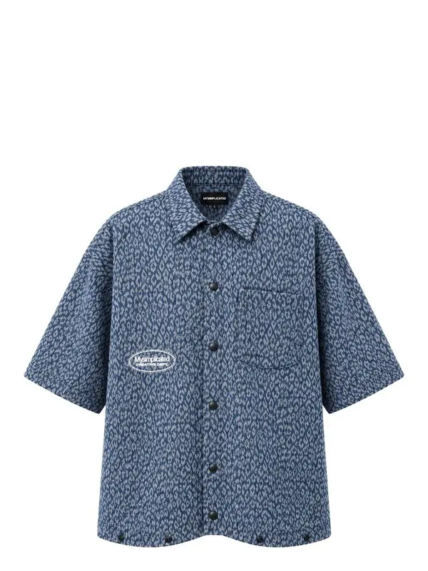 MYSIMPLICATED Leopard Print Short Sleeve Shirt - Blue