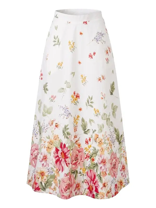 Yumi Kim Sicilia Morning Rise Floral Maxi Skirt - White