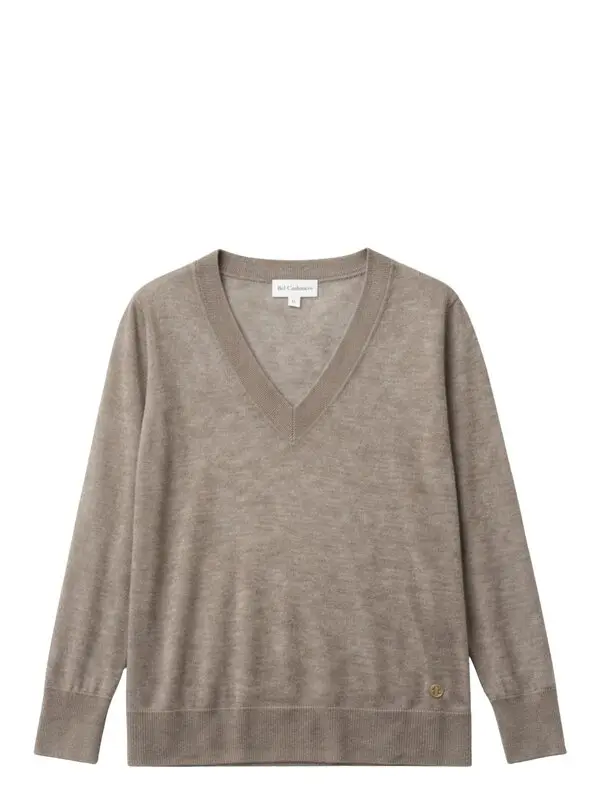 BEL CASHMERE Ultra Fine Cashmere V-neck Sweater - Brown