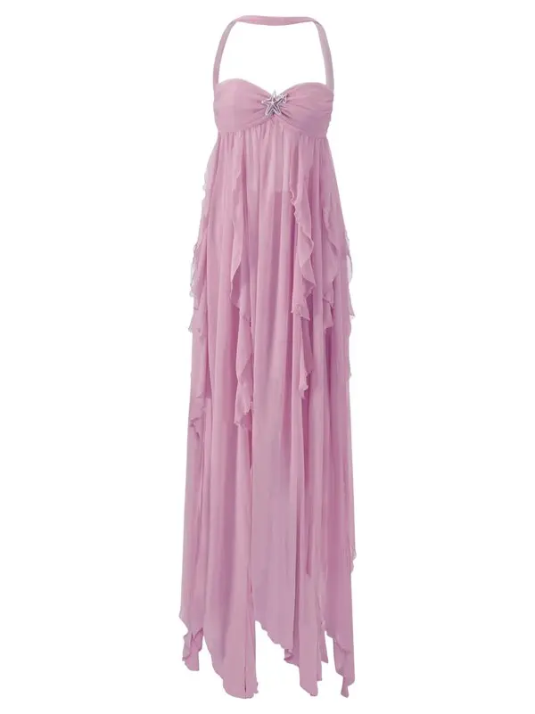 NANA JACQUELINE Mariah Chiffon Ruffled Maxi Dress - Purple