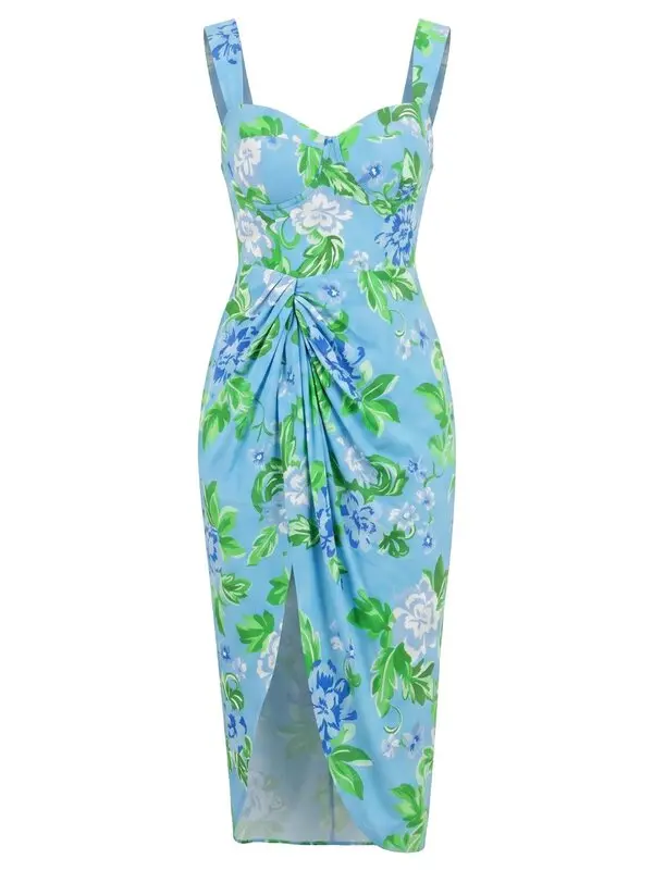 Yumi Kim Capri Floral Midi Dress - Blue
