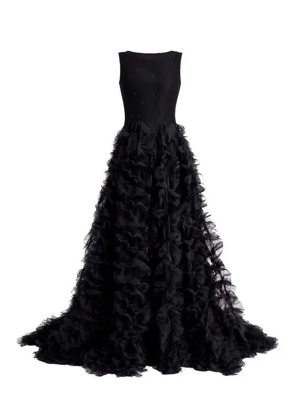 ROSIE BILLINGTON Julia Ball Gown With Ruffle Skirt - Black