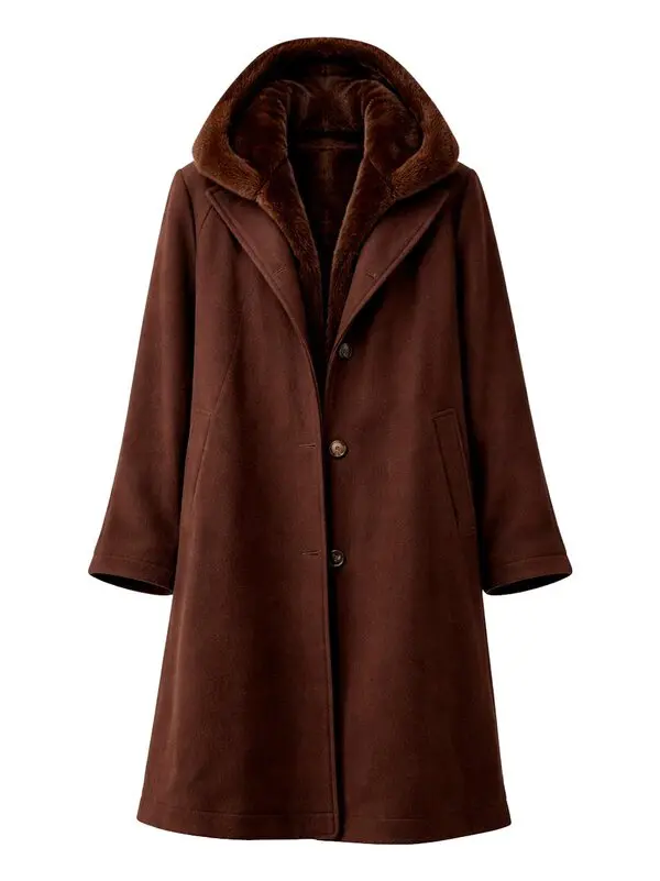 TANTRA SPAIN SL Padded Hooded Coat With Padded Collar - Brown