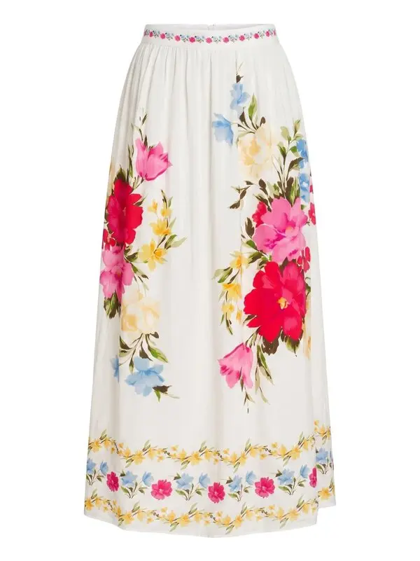 Yumi Kim Sicilia Floral Maxi Skirt - White