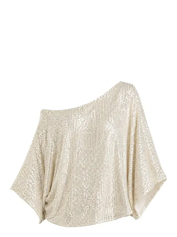 MUCHE & MUCHETTE Sequined Loose Poncho Top - Gold