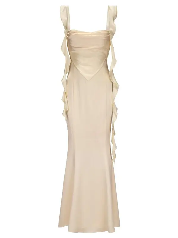 NANA JACQUELINE Caroline Duchess Satin Gown - Blue