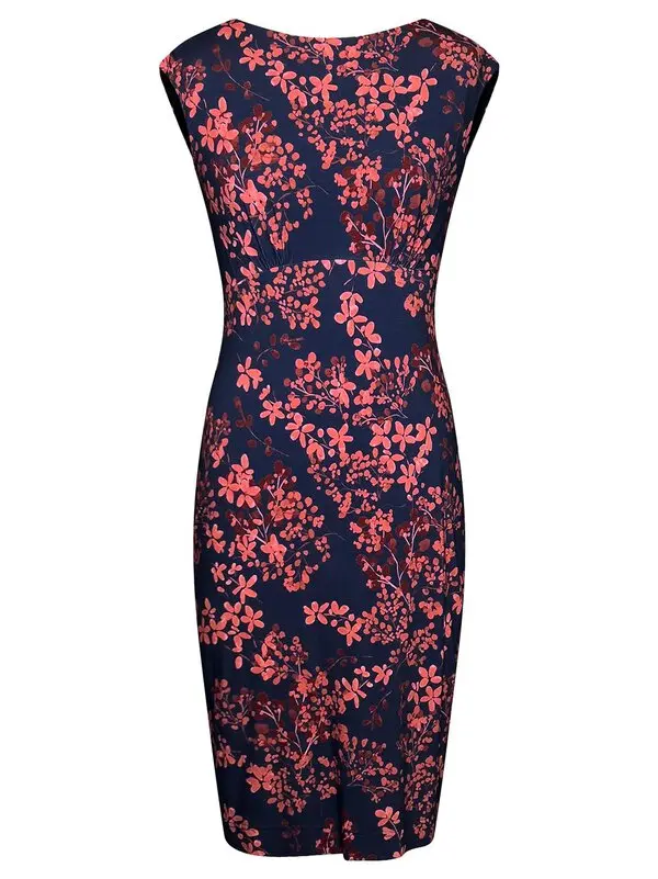 ALIE STREET LONDON Pippa Shift Dress In Bronzed Blooms - Blue/brown