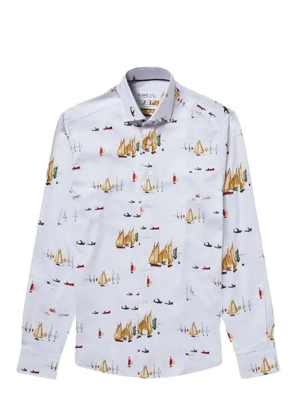 BLAKE MILL Lowry: Yachts Shirt - White