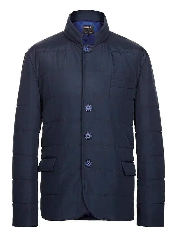 SERRAN LONDON Padded Suit Jacket - Blue