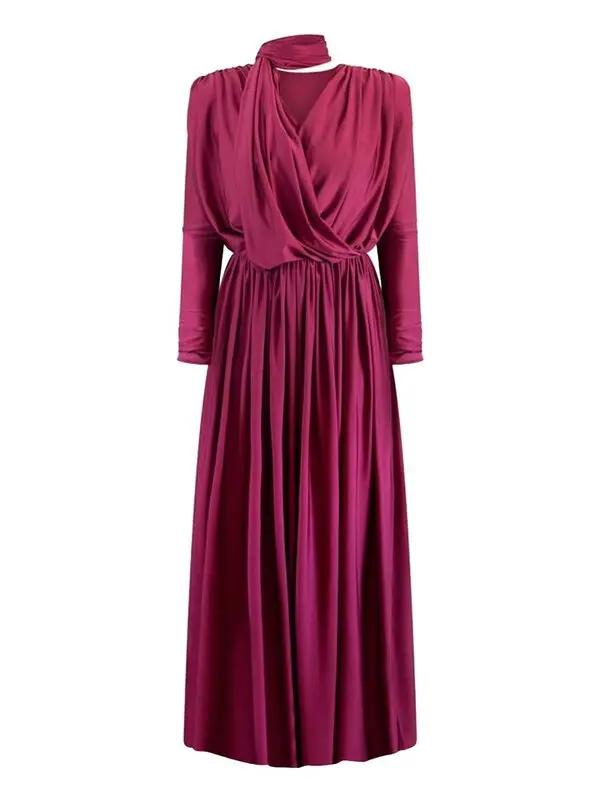 RAYAN Draped Jersey Dress With Versatile Sash - Pink