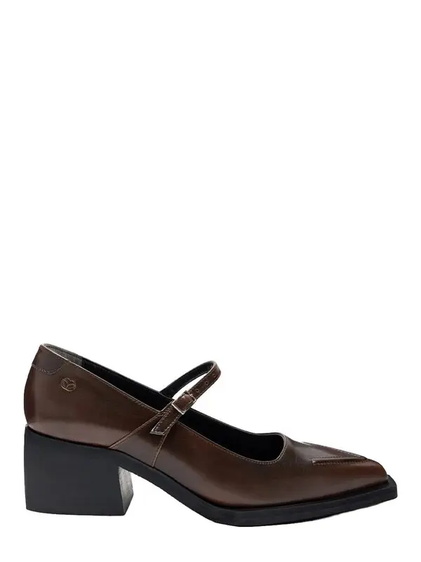 PREV Julia Sienna Pointed Toe Buckled Mary Jane Heeled Shoes - Black
