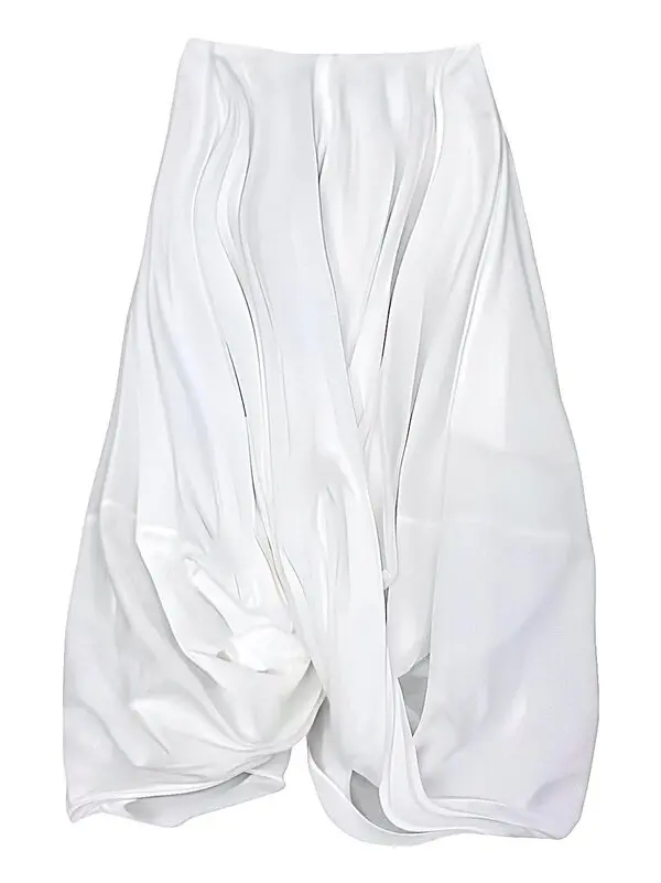 LONDON ATELIER BYPRODUCT Asymmetric Twisted Balloon Skirt - White