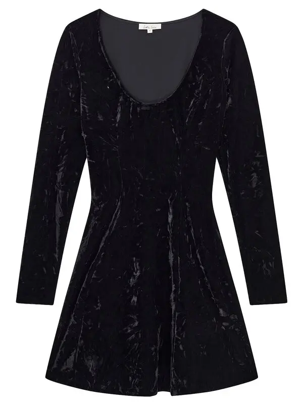 LITTLE LIES Sweet Jane Crushed Velvet Mini Dress - Black