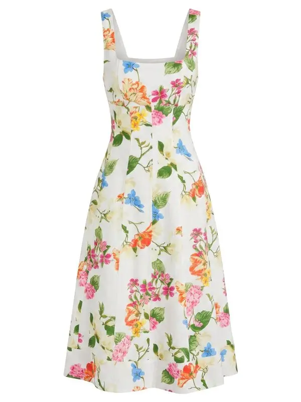 Yumi Kim Linen Floral Print A-line Dress - White