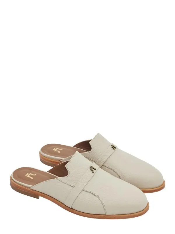 JANIK ATELIER Mule In Beige - White