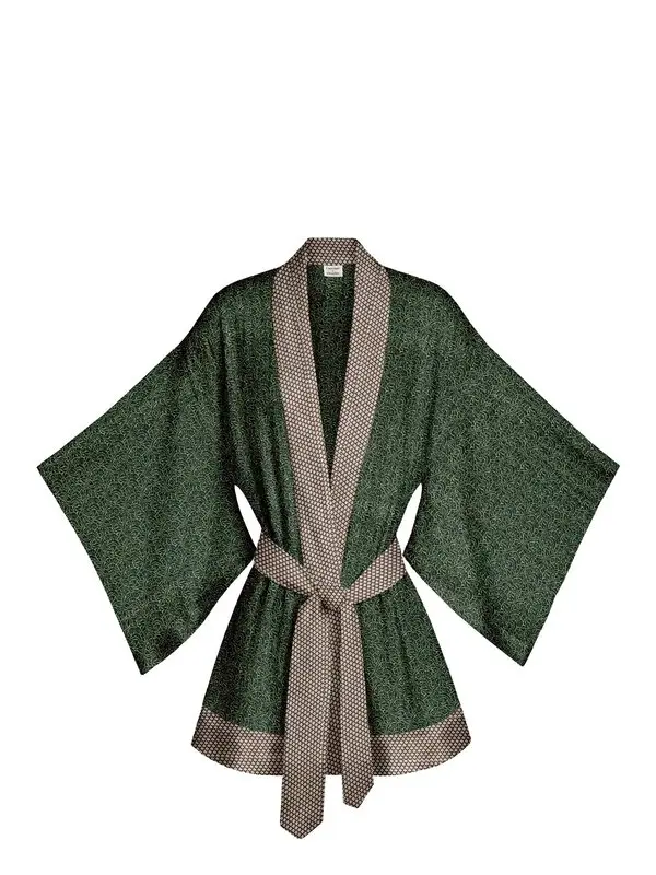 ARTEMIS MUSE One-of-a-kind Repurposed Sari Kimono - Green