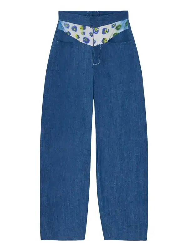 MAISON LOUIS Balloon Denim Trousers - Blue