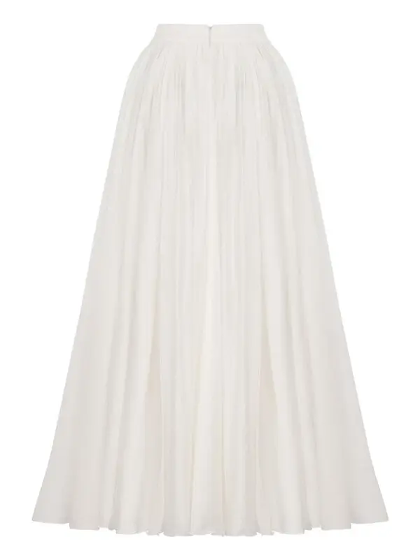 ELSAVA Ivory Midi Skirt - White