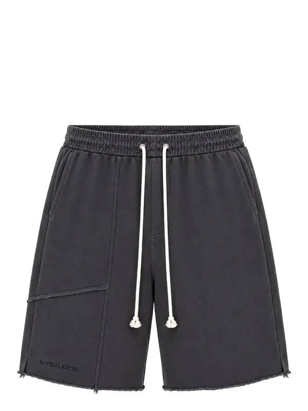 MYSIMPLICATED Graphite Bermuda Shorts With Deconstructed Detailing - Grey