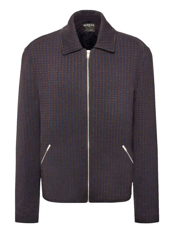 SERRAN LONDON Knitted Jacket - Blue/brown