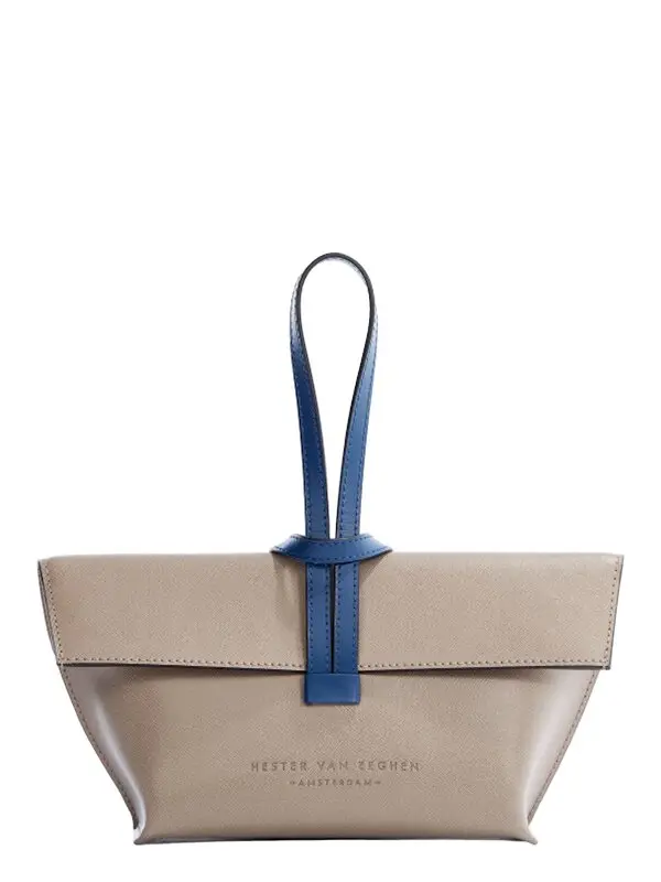 HESTER VAN EEGHEN Felucca S Taupe Saffiano And Denim Bag - Black