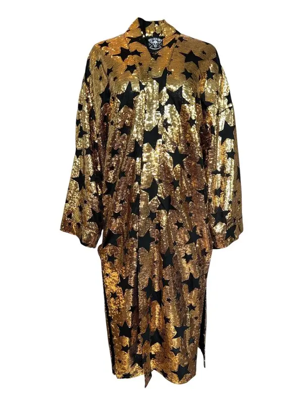 ANY OLD IRON Goldie Star Sequin Duster - Black/gold