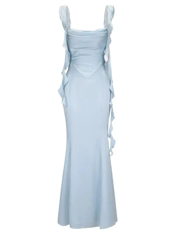 NANA JACQUELINE Caroline Duchess-finish Satin Dress - Blue