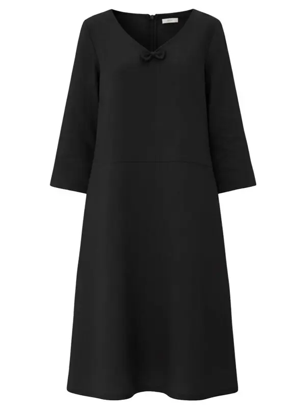 LEMUSE Sun V-neck Linen Dress - Black