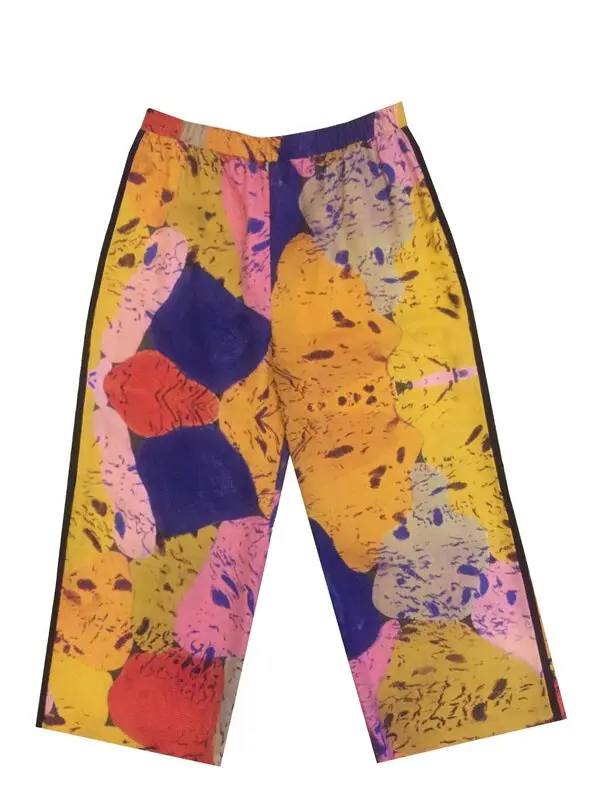 CRONO ZEE Wide Leg Printed Culottes - Yellow