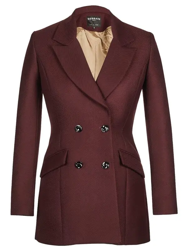 SERRAN LONDON Double-breasted Dress Jacket - Red