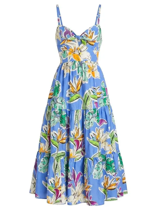 Yumi Kim Marisco Tropical Floral Print Midi Dress - Blue