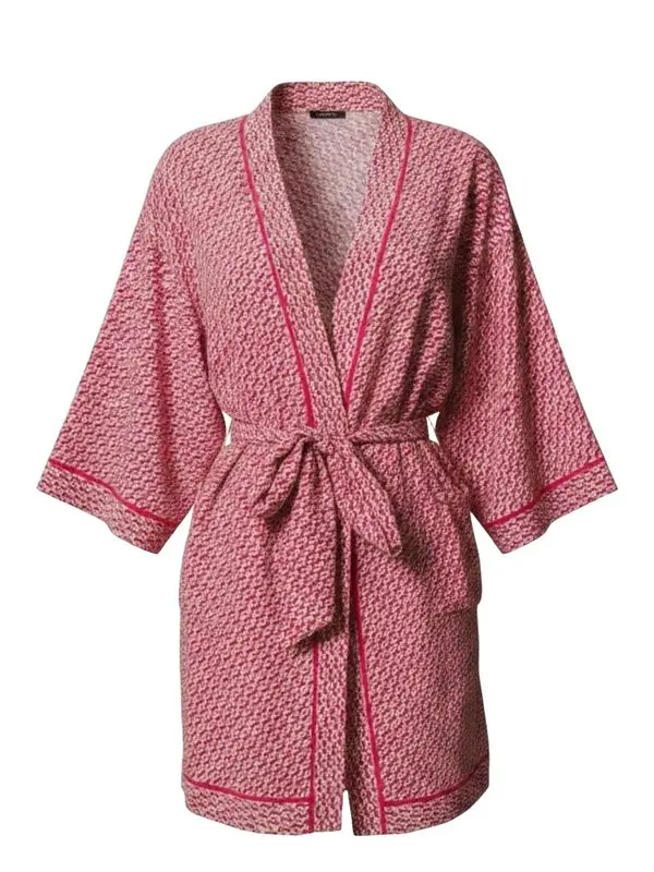 Jacques Zolty Nina Silk Kimono Jz Print - Pink