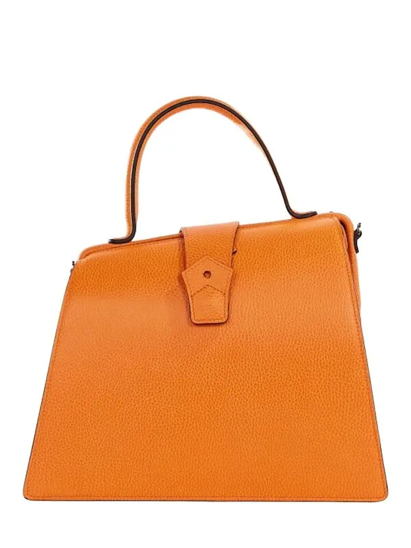 HESTER VAN EEGHEN Klipper Diagonal Leather Handbag - Orange
